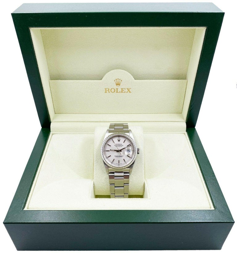 Rolex Datejust 16220 Silver Dial Stainless Steel 2002 For Sale at 1stDibs