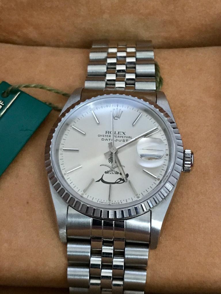 Rolex Datejust 16220 Stainless Steel Double Signature King Fahd Saudi ...