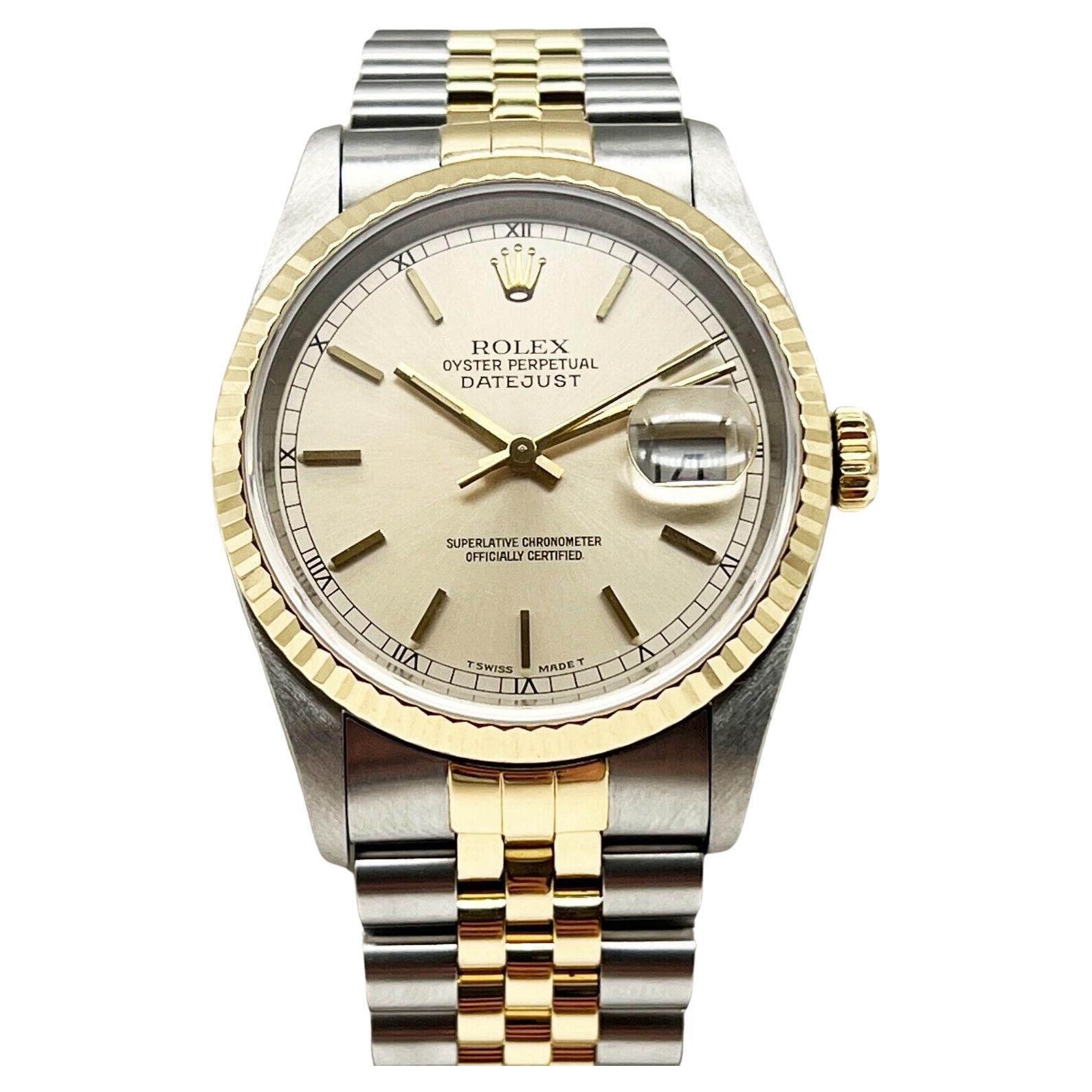 Rolex Datejust 16233 18k Yellow Gold Stainless Steel For Sale at ...