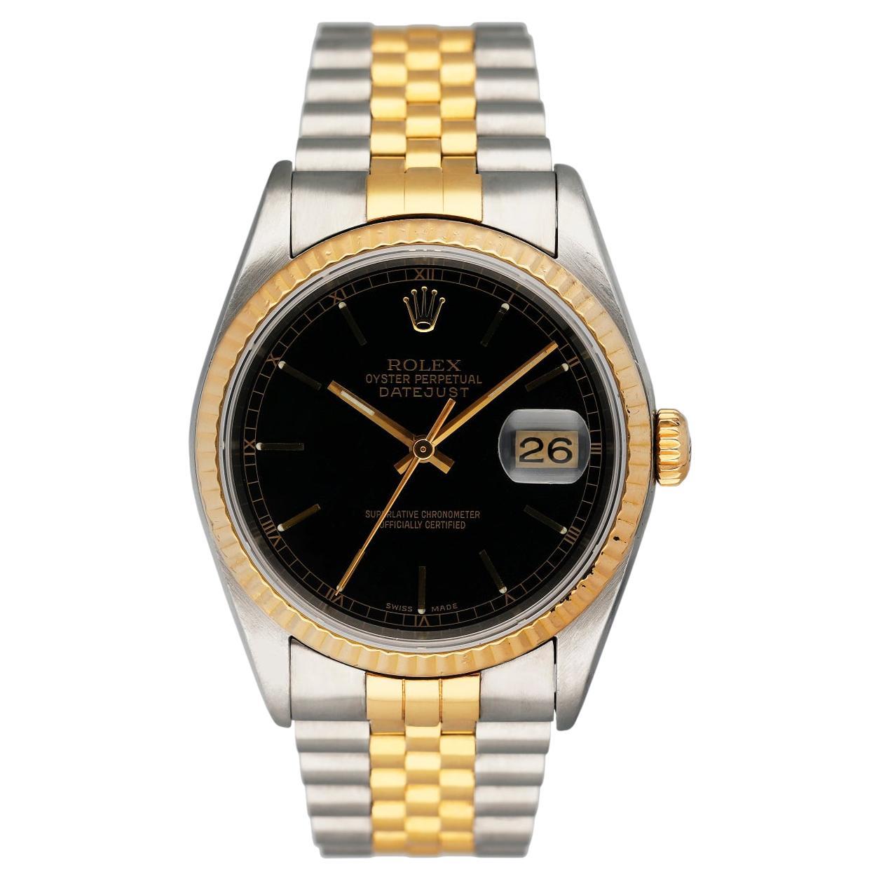 Rolex Datejust Steel Yellow Gold MOP Diamond Mens Watch 16233 Box ...