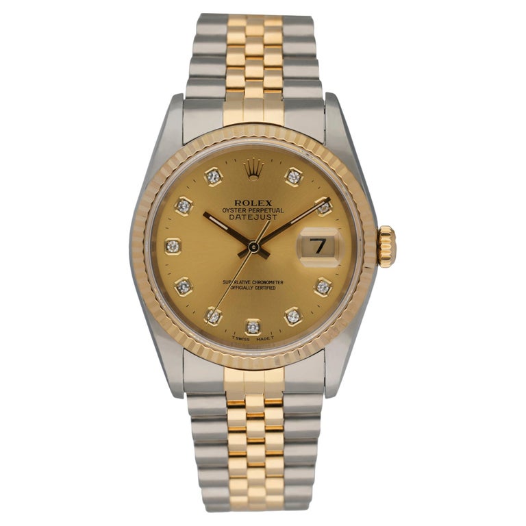Rolex Datejust 16233 Diamond Dial Men's Watch For Sale at 1stDibs