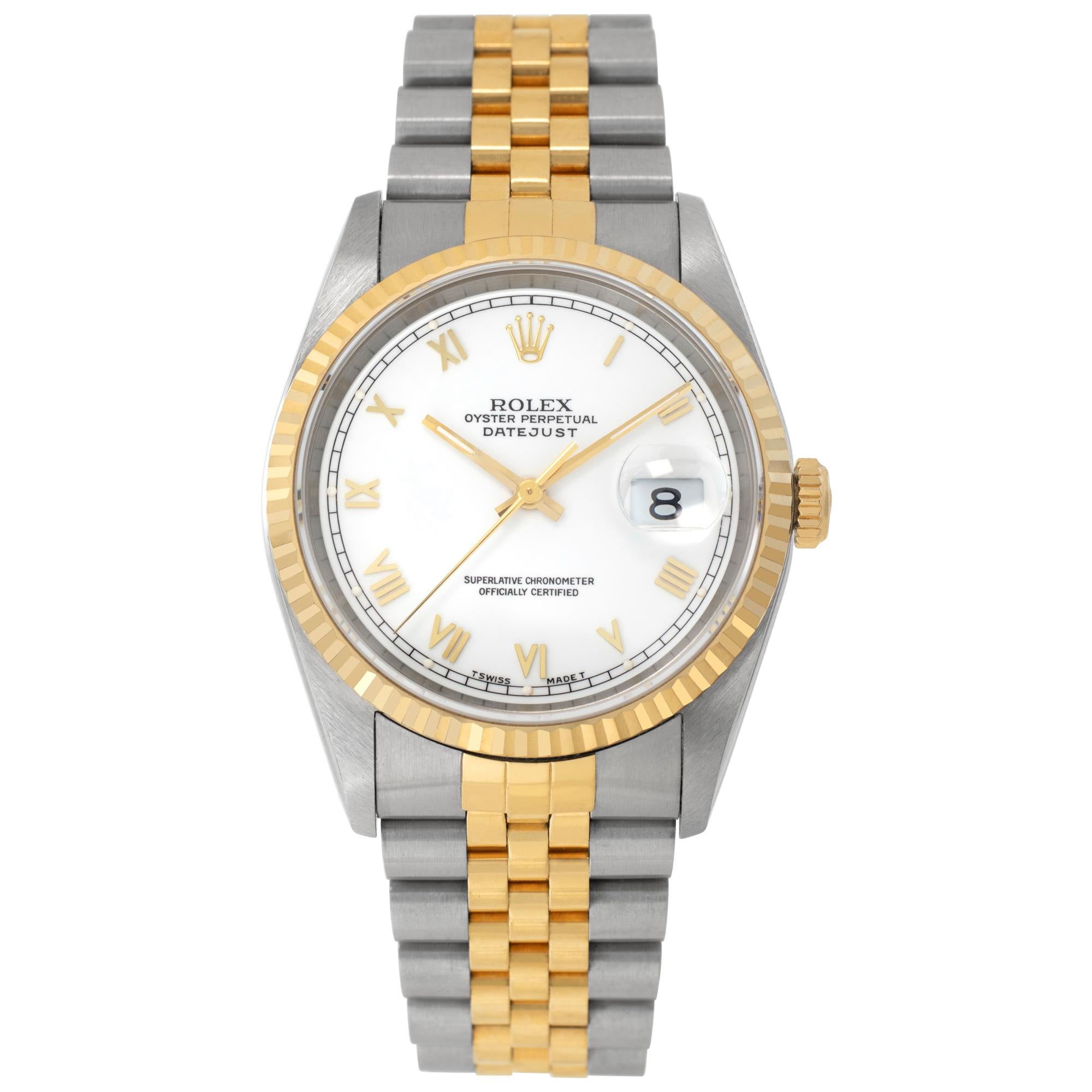 Rolex Datejust 16233 in Stainless Steel with a White dial 36mm Automatic watch For Sale at 1stDibs