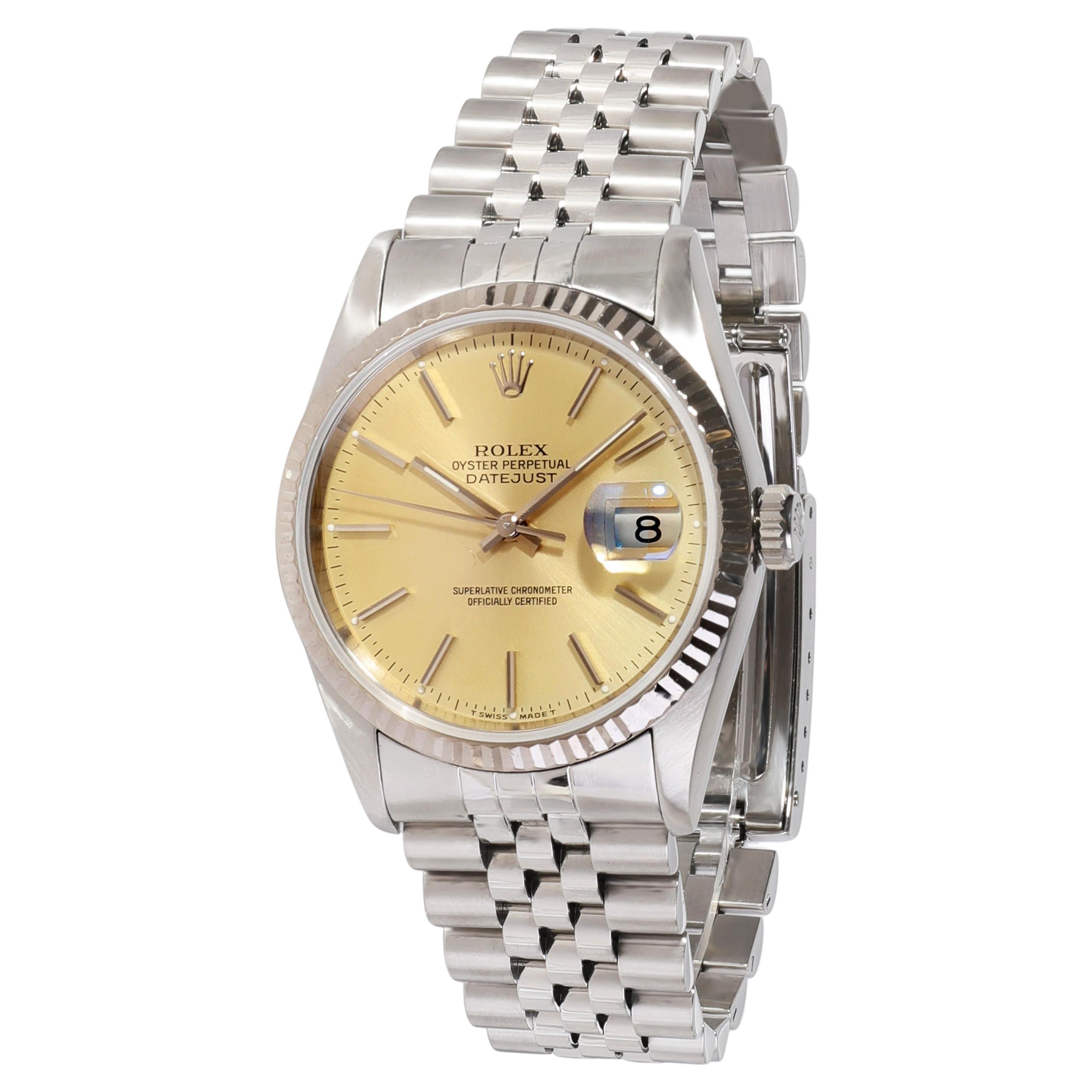 Rolex 18kt Gold and Steel Datejust Wristwatch with Burl Wood Dial at ...