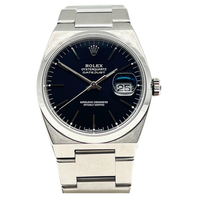 Rolex Datejust 17000 Oysterquartz Black Dial Stainless Steel Service ...