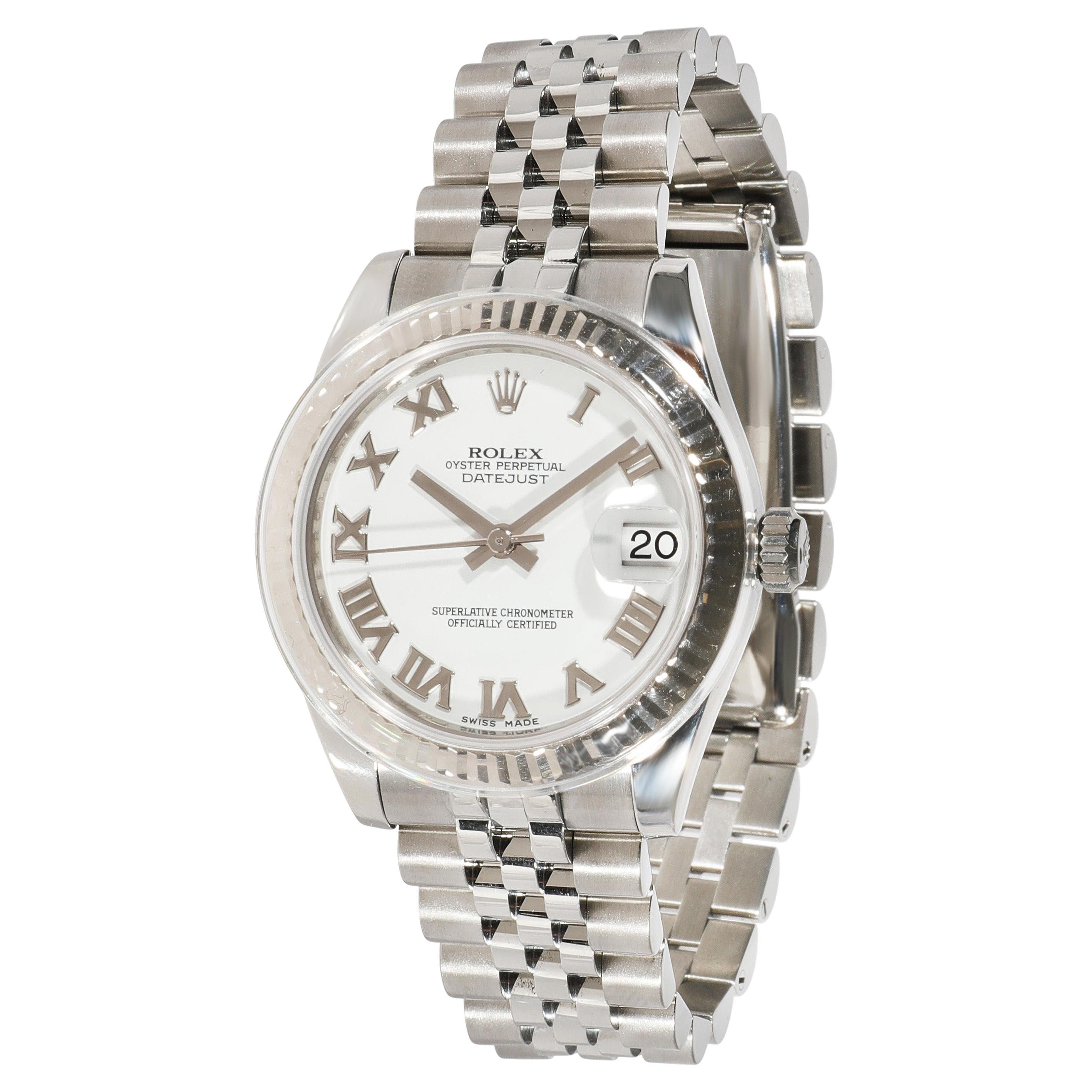 Vintage Rolex Datejust 14 Karat White Gold and Stainless Steel Watch ...