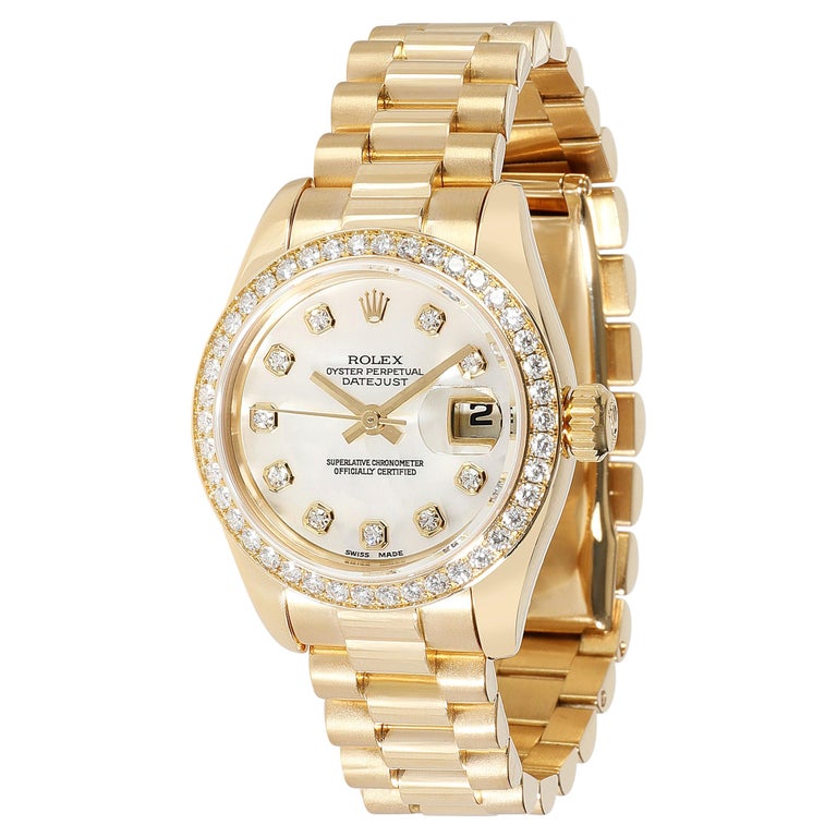 Rolex Datejust 179138 Women's Watch in 18kt Yellow Gold For Sale at 1stDibs
