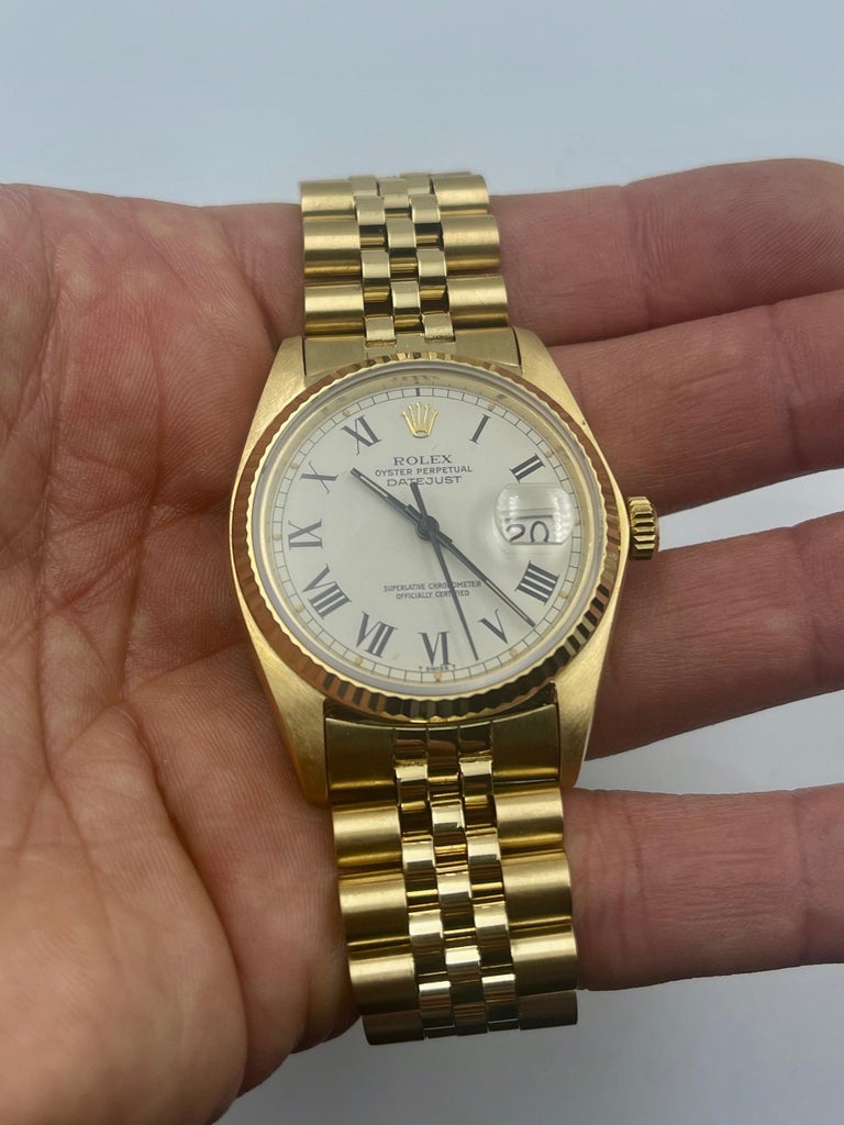 Rolex Datejust 18k Gold Reference 16018 Watch For Sale at 1stDibs