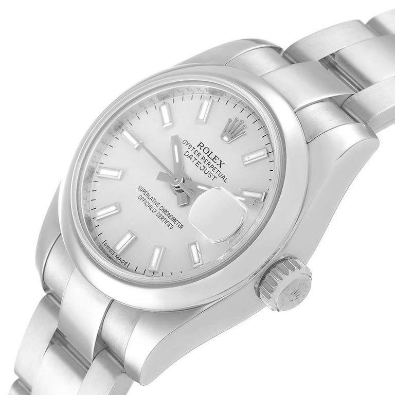 Rolex Datejust 26 Silver Dial Oyster Bracelet Ladies Watch 179160 Box ...