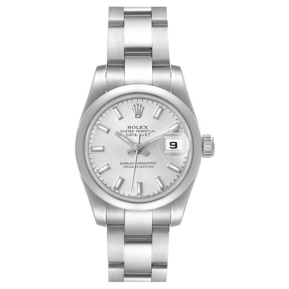 Rolex Datejust Silver Baton Dial Oyster Bracelet Ladies Watch 179160 ...
