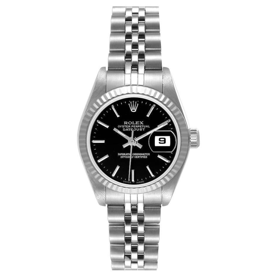 Rolex Datejust Steel White Gold Silver Diamond Dial Ladies Watch 79174 ...