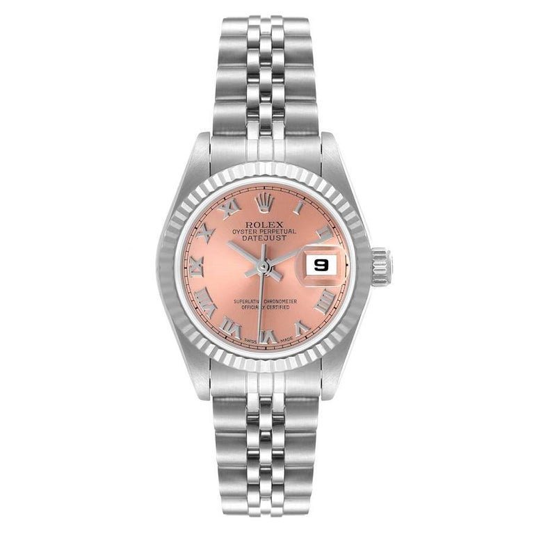 Rolex Datejust 26 Steel White Gold Salmon Dial Ladies Watch 69174 at ...