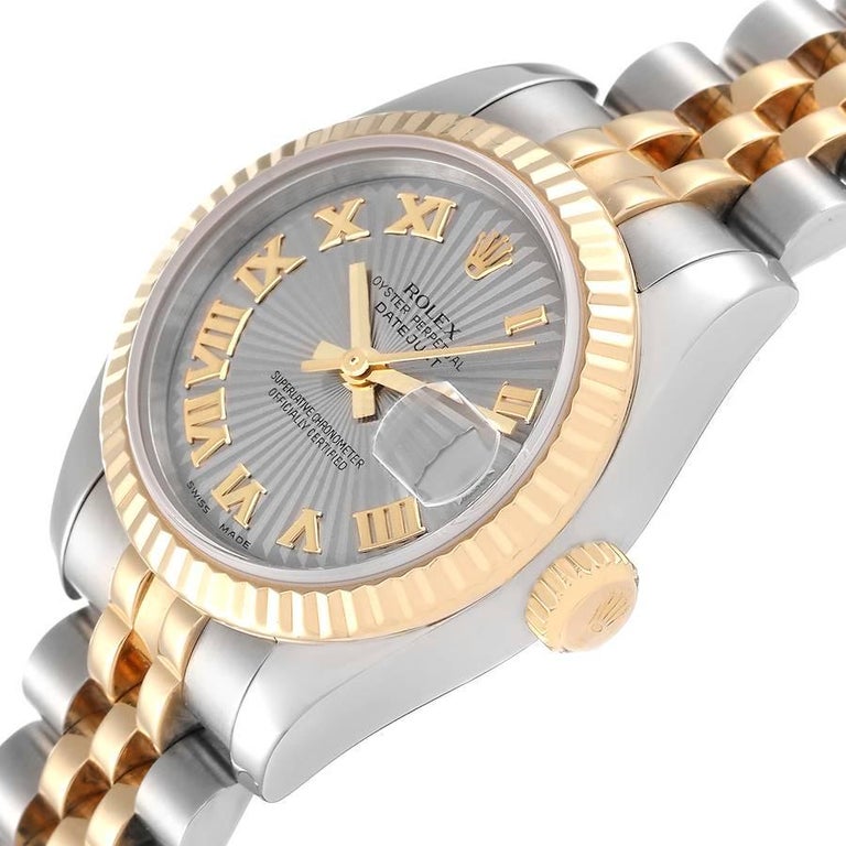 Rolex Datejust 26 Steel Yellow Gold Sunbeam Dial Ladies Watch 179173 ...