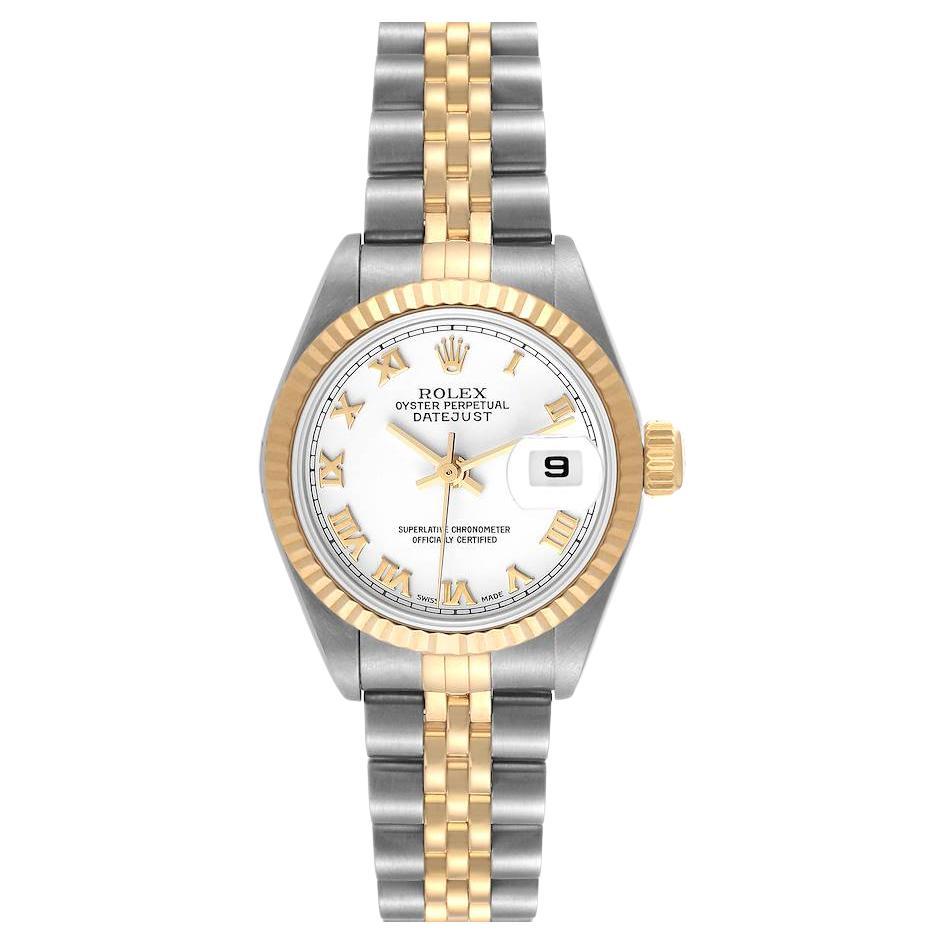 Rolex Datejust Steel Yellow Gold White Diamond Dial Ladies Watch 79173 ...