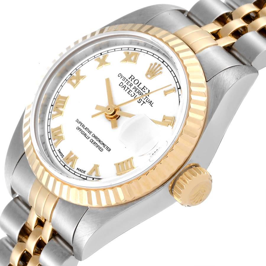 Rolex Datejust 26 Steel Yellow Gold White Roman Dial Watch 79173 For ...