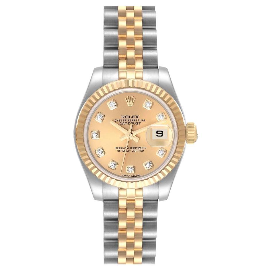 Rolex Ladies Gold Steel Datejust Wristwatch Ref 179173 For Sale at ...