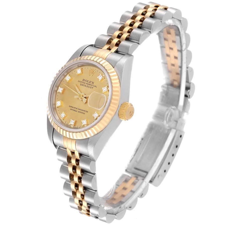 Rolex Datejust Steel Yellow Gold Diamond Dial Ladies Watch 69173 at ...