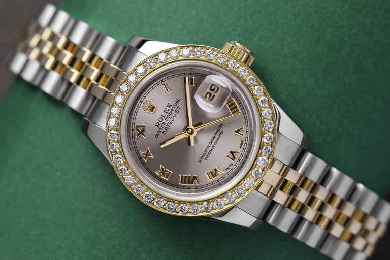 Rolex Datejust Steel and Yellow Gold Ladies Watch with Grey Roman ...