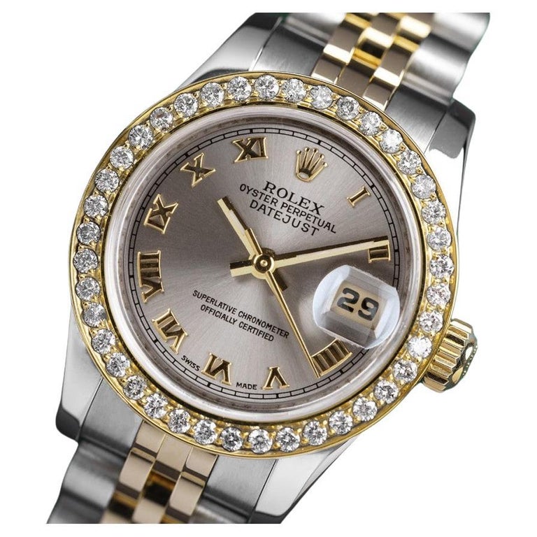 Rolex Datejust Steel and Yellow Gold Ladies Watch with Grey Roman ...