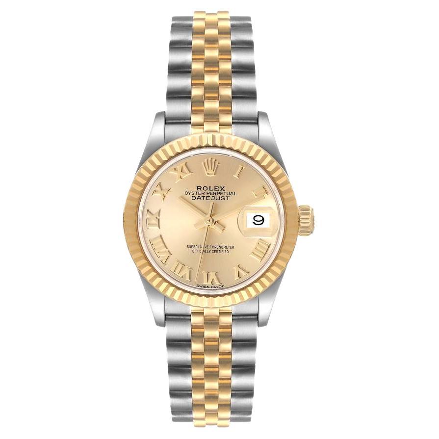 Rolex Datejust 28 Steel Yellow Gold Lilac Diamond Dial Ladies Watch ...