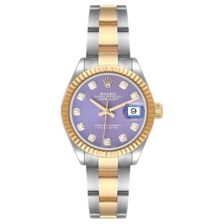 Rolex Datejust 28 Steel Yellow Gold Lavender Diamond Ladies Watch ...