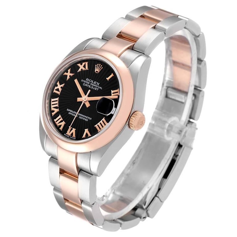 Rolex Datejust 31 Midsize Steel Rose Gold Sunbeam Dial Ladies Watch ...