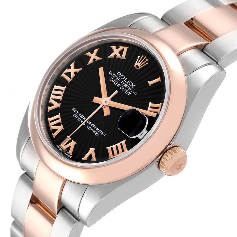 Rolex Datejust 31 Midsize Steel Rose Gold Sunbeam Dial Ladies Watch ...