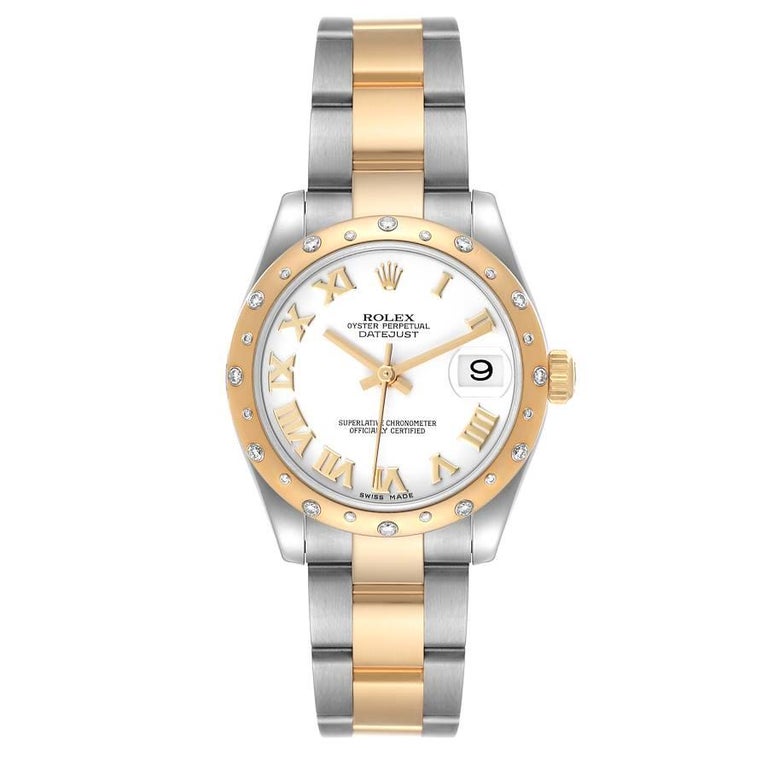 Rolex Datejust 31 Midsize Steel Yellow Gold Diamond Ladies Watch 178343 ...