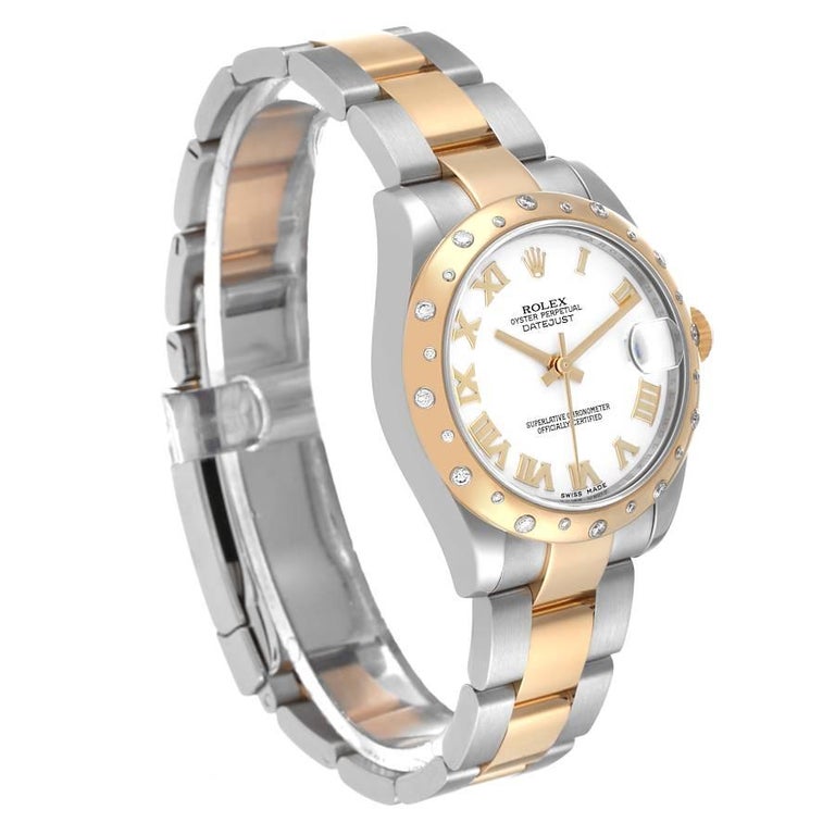 Rolex Datejust 31 Midsize Steel Yellow Gold Diamond Ladies Watch 178343 ...