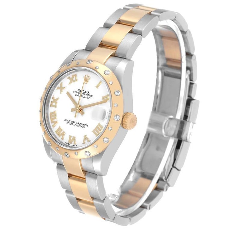 Rolex Datejust 31 Midsize Steel Yellow Gold Diamond Ladies Watch 178343 ...