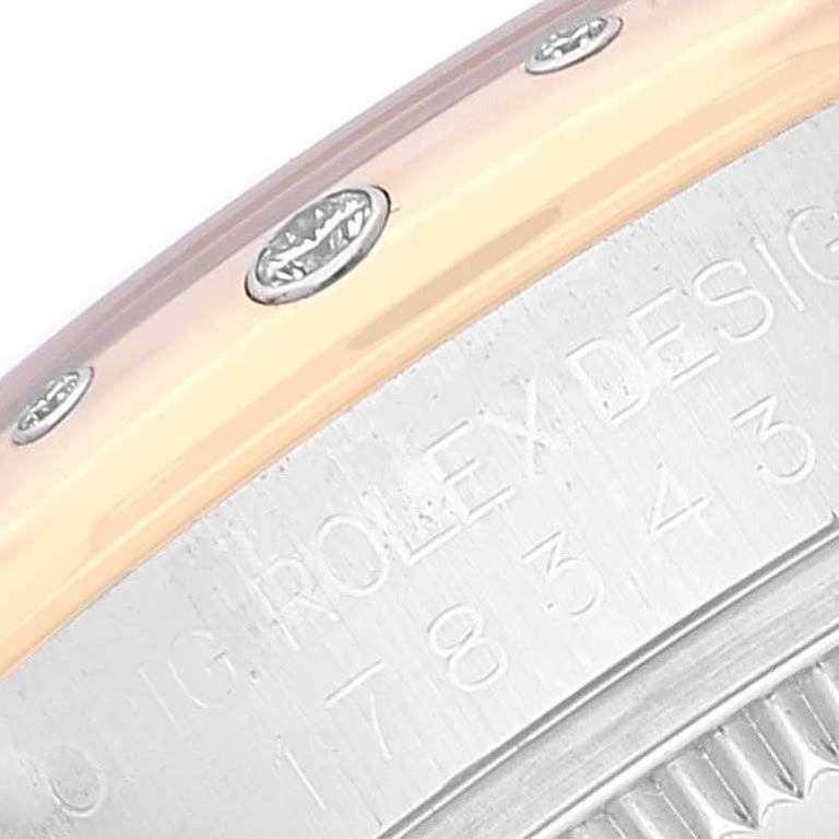 Rolex Datejust 31 Midsize Steel Yellow Gold Diamond Ladies Watch 178343 ...