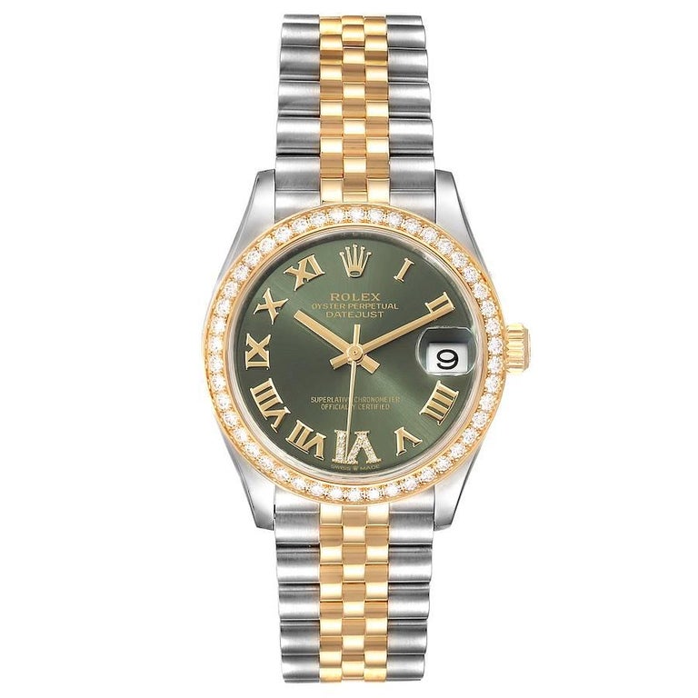 Rolex Datejust 31 Midsize Steel Yellow Gold Diamond Ladies Watch 278383 ...