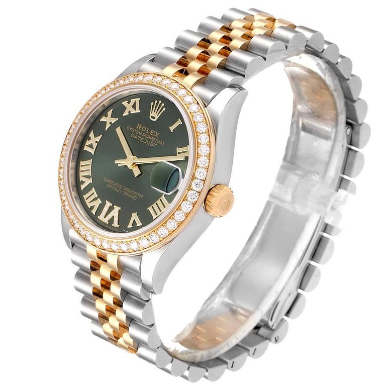 Rolex Datejust 31 Midsize Steel Yellow Gold Diamond Ladies Watch 278383 ...