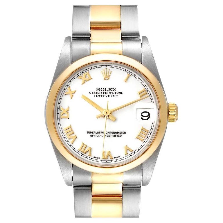 Rolex Datejust 31 Midsize Steel Yellow Gold White Dial Ladies Watch ...