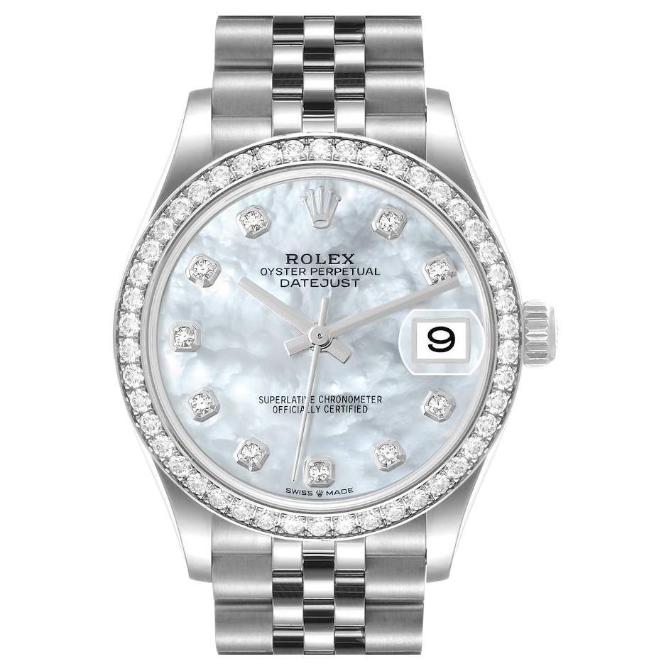 Rolex Datejust 31 Steel White Gold Mother Of Pearl Diamond Ladies Watch ...