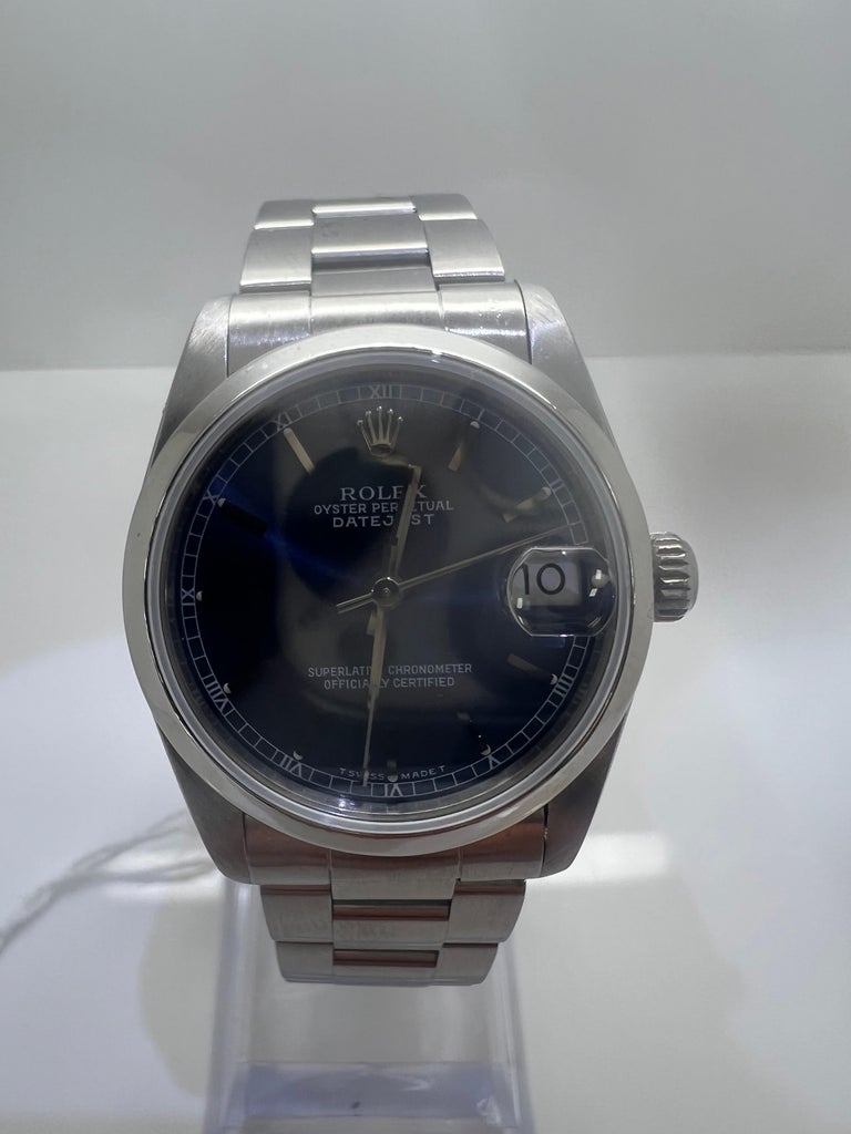 Rolex Datejust Oyster Blue Dial Unisex Watch For Sale at 1stDibs