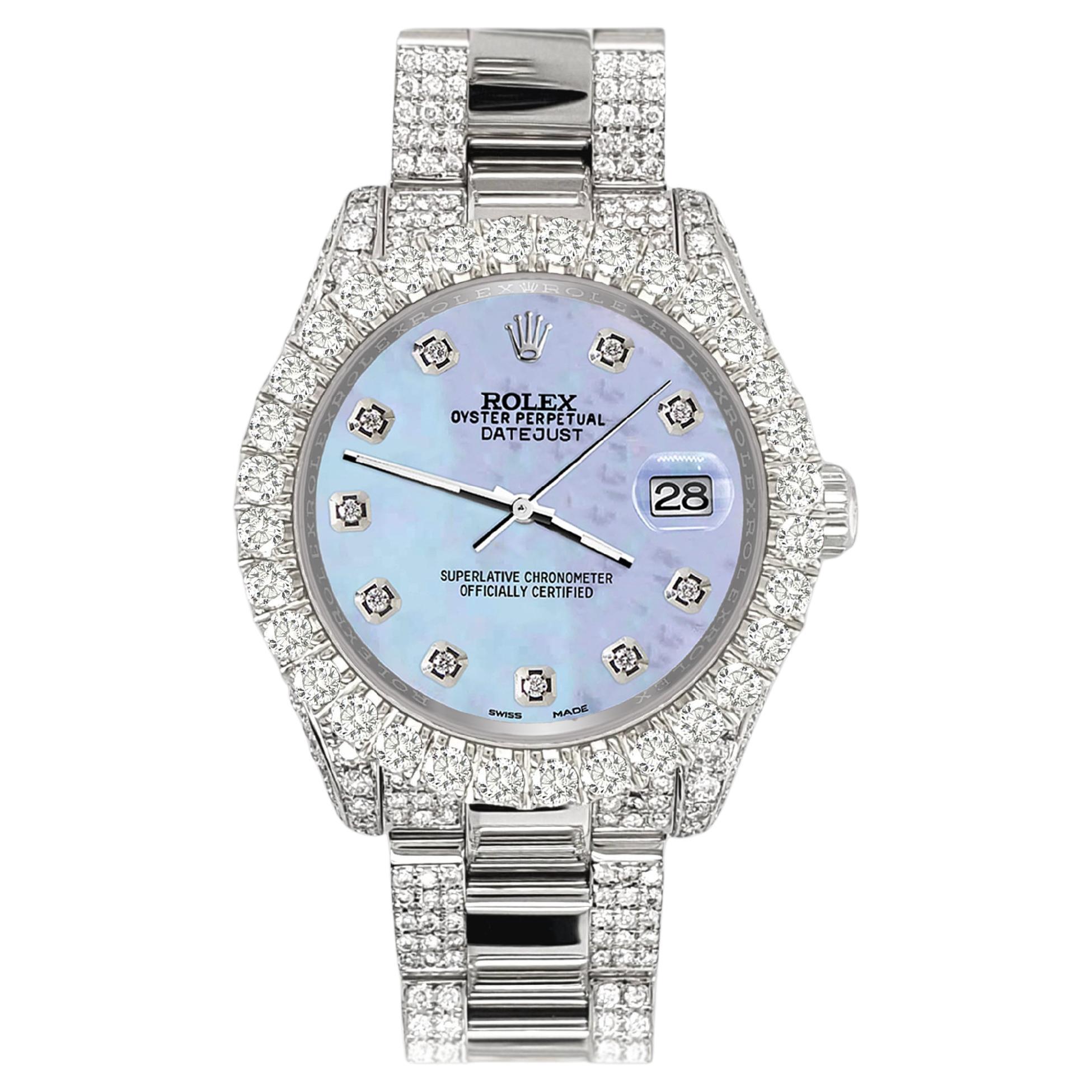 Rolex Datejust 31mm Sangria Lila Uhr mit 7,2 Karat geschliffenem ...