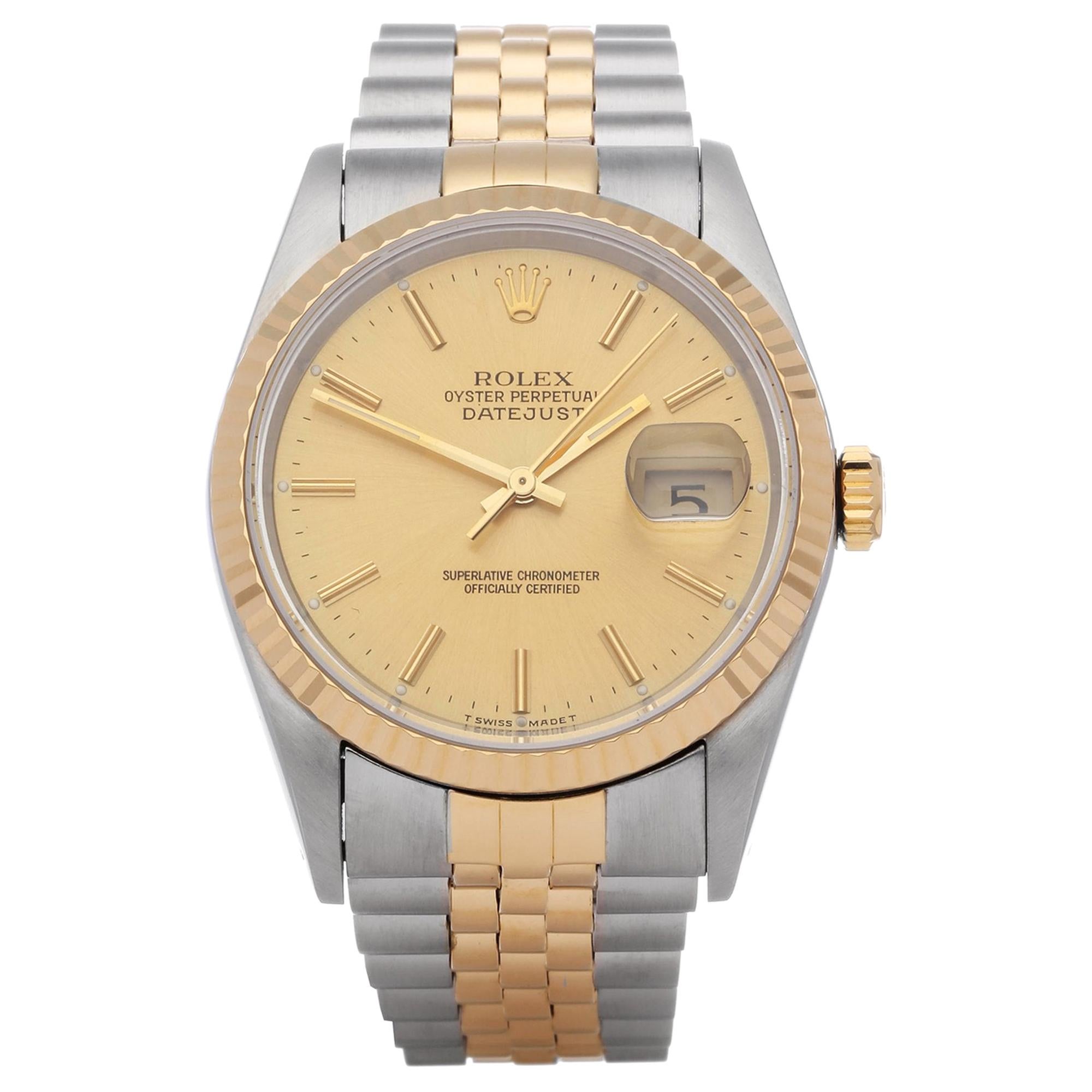 Rolex DateJust 36 Houndstooth Dial Stainless Steel and Yellow Gold ...