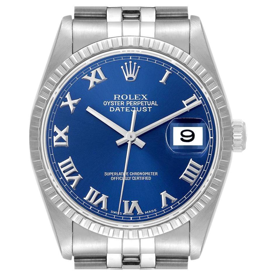 Rolex Datejust 36 Salmon Roman Dial Steel Mens Watch 16220 For Sale at ...