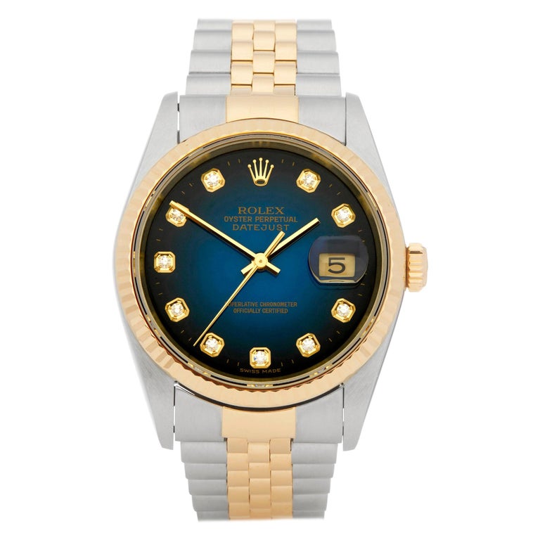 Rolex DateJust 36 Diamond Graduated Stainless Steel and Yellow Gold ...