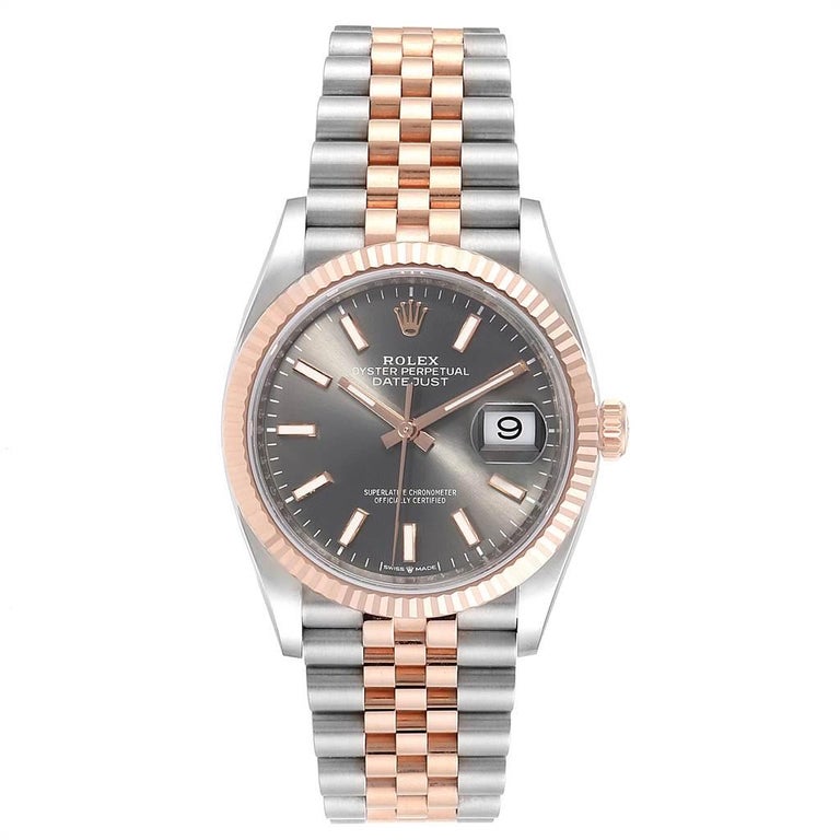 Rolex Datejust 36 Rhodium Dial Steel Everose Gold Men's Watch 126231 ...