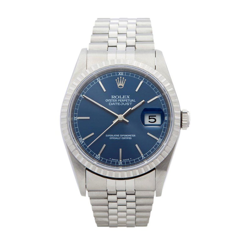Rolex Datejust 36 Stainless Steel 16220 Wristwatch at 1stDibs