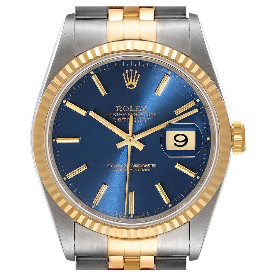 Rolex Datejust Two-Tone 16233 Gold Dial 18k Yellow Gold and Stainless Steel 36MM at 1stDibs