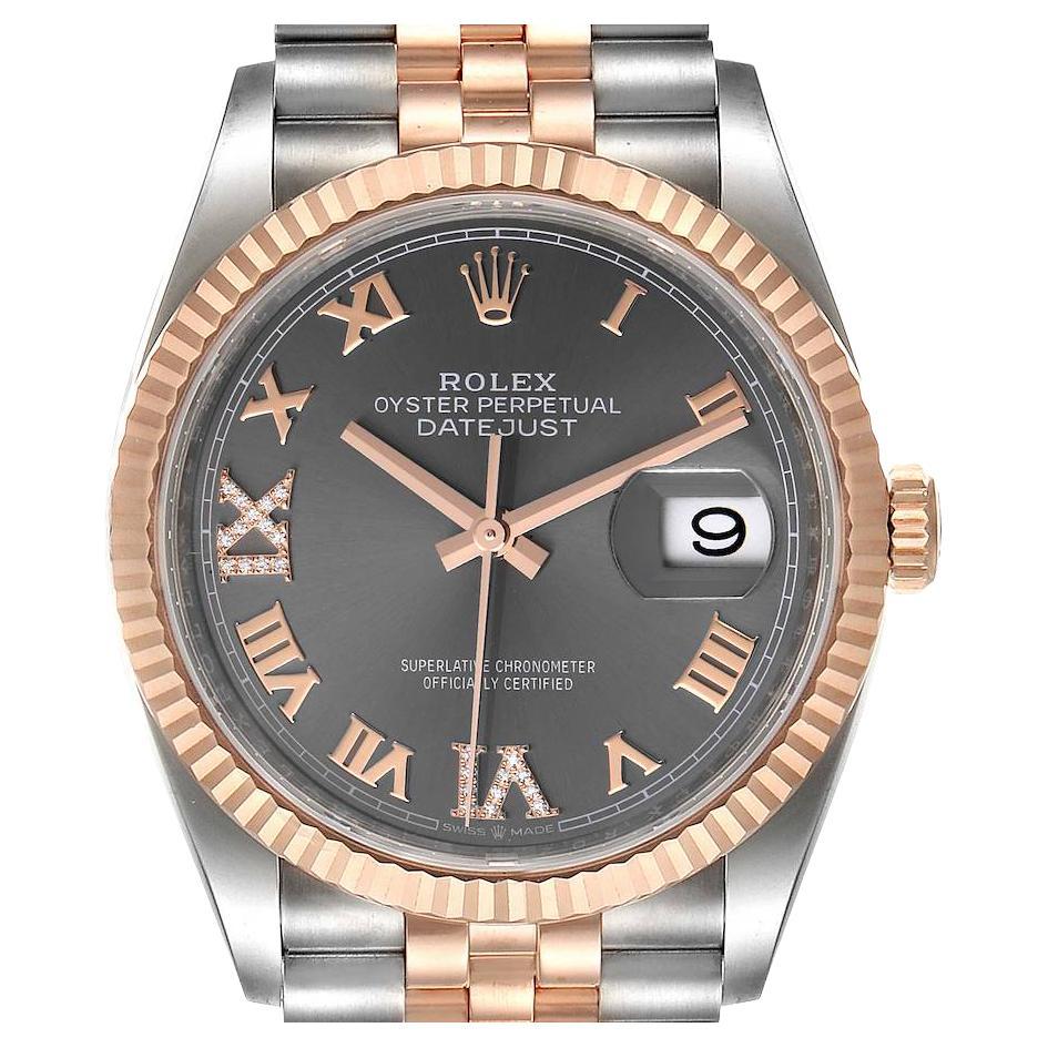 Rolex Datejust 36 Steel EveRose Gold Diamond Watch 126231 Box Card For ...