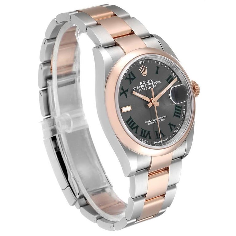 Rolex Datejust 36 Steel EveRose Gold Wimbledon Dial Mens Watch 126201 ...