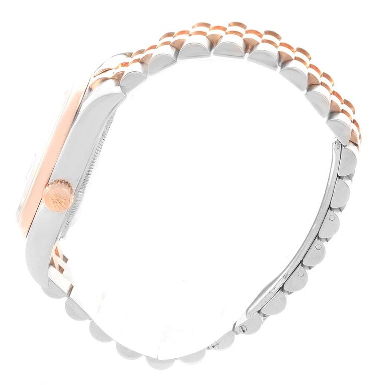 Rolex Datejust 36 Steel Rose Gold Black Concentric Dial Watch 116201 ...