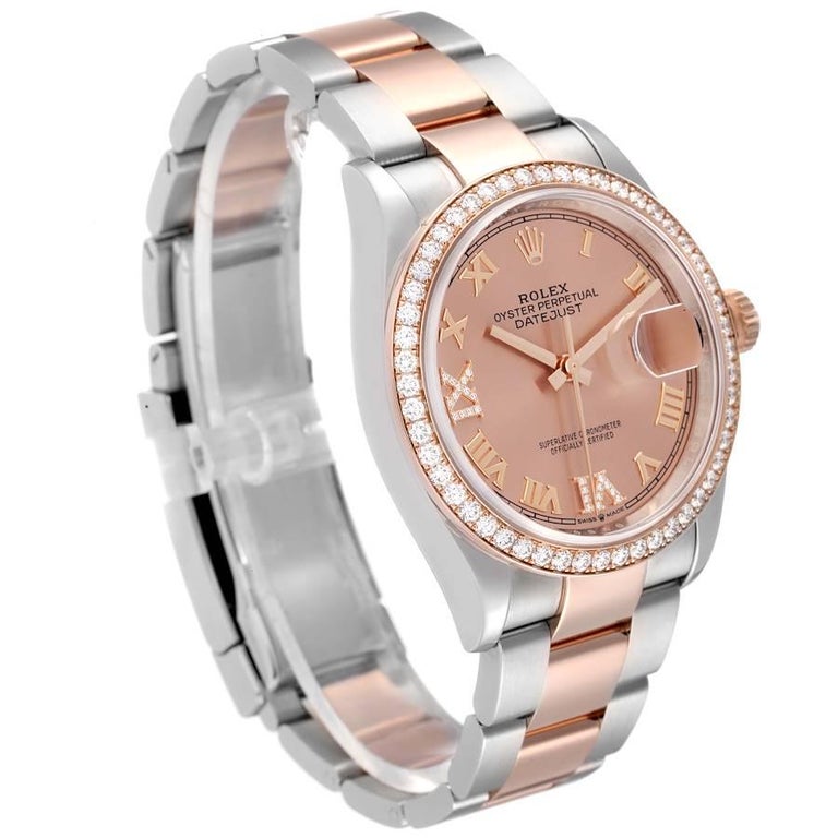 Rolex Datejust 36 Steel Rose Gold Diamond Unisex Watch 126281 Card For ...