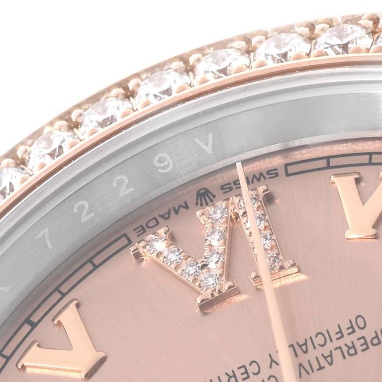 Rolex Datejust 36 Steel Rose Gold Diamond Unisex Watch 126281 Card For ...