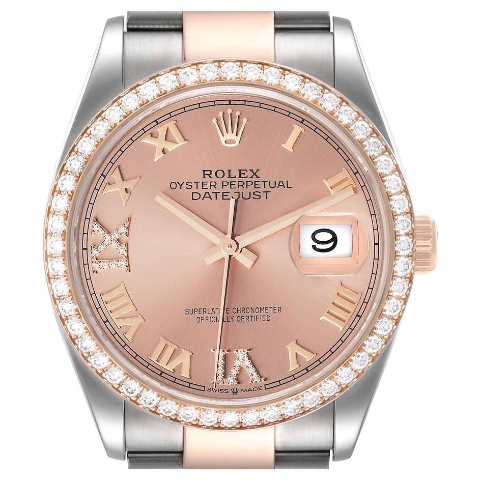 Rolex Datejust Steel Rose Gold Chocolate Diamond Watch 279171 Box Card ...