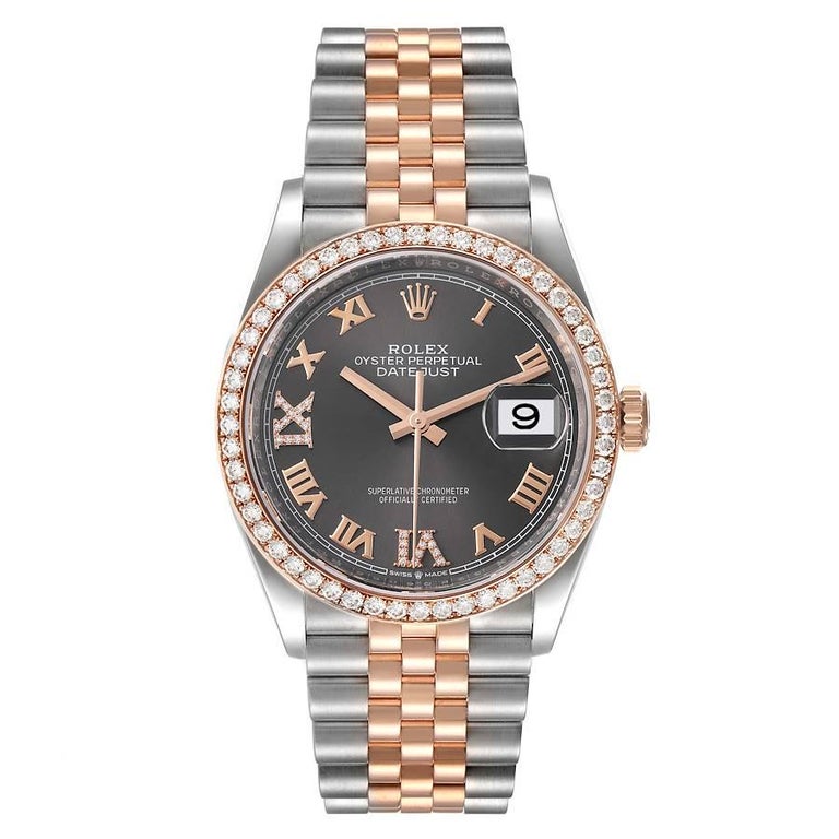 Rolex Datejust 36 Steel Rose Gold Diamond Unisex Watch 126281 Unworn at ...