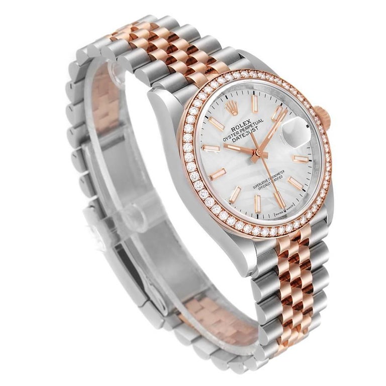 Rolex Datejust 36 Steel Rose Gold Diamond Unisex Watch 126281 Unworn ...